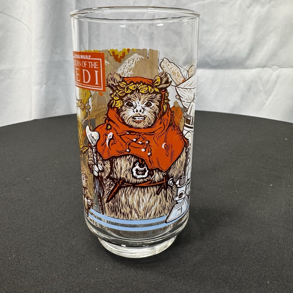 RETURN OF THE JEDI 1983 12 oz. Burger King Drinking Glass C3PO, R2-D2 ...