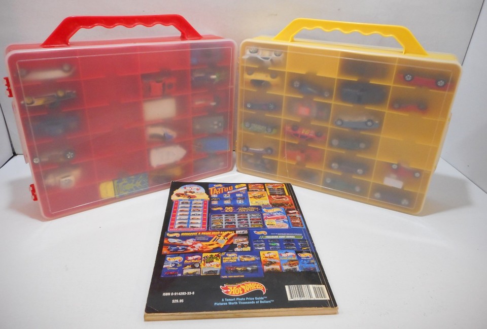 2 Plastic Carry Cases & Misc. Lot of 79 Hotwheels Matchbox Maisto Cars ...