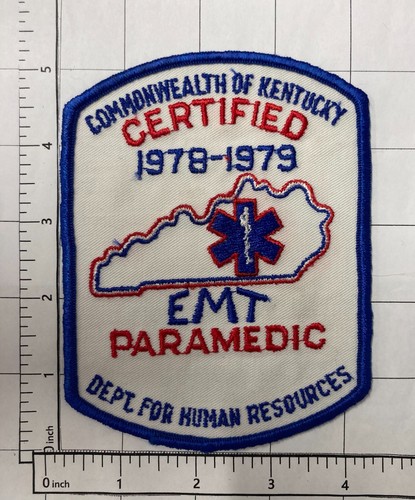 Kentucky Certified 1978-1979 Paramedic Patch EMT Paramedic Ambulance ...