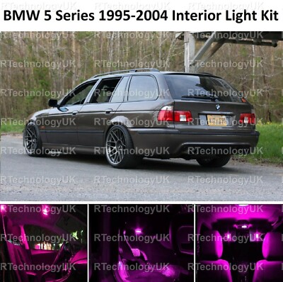 PINK PURPLE PREMIUM BMW 5 SERIES E39 ESTATE INTERIOR FULL LED LIGHT KIT ...