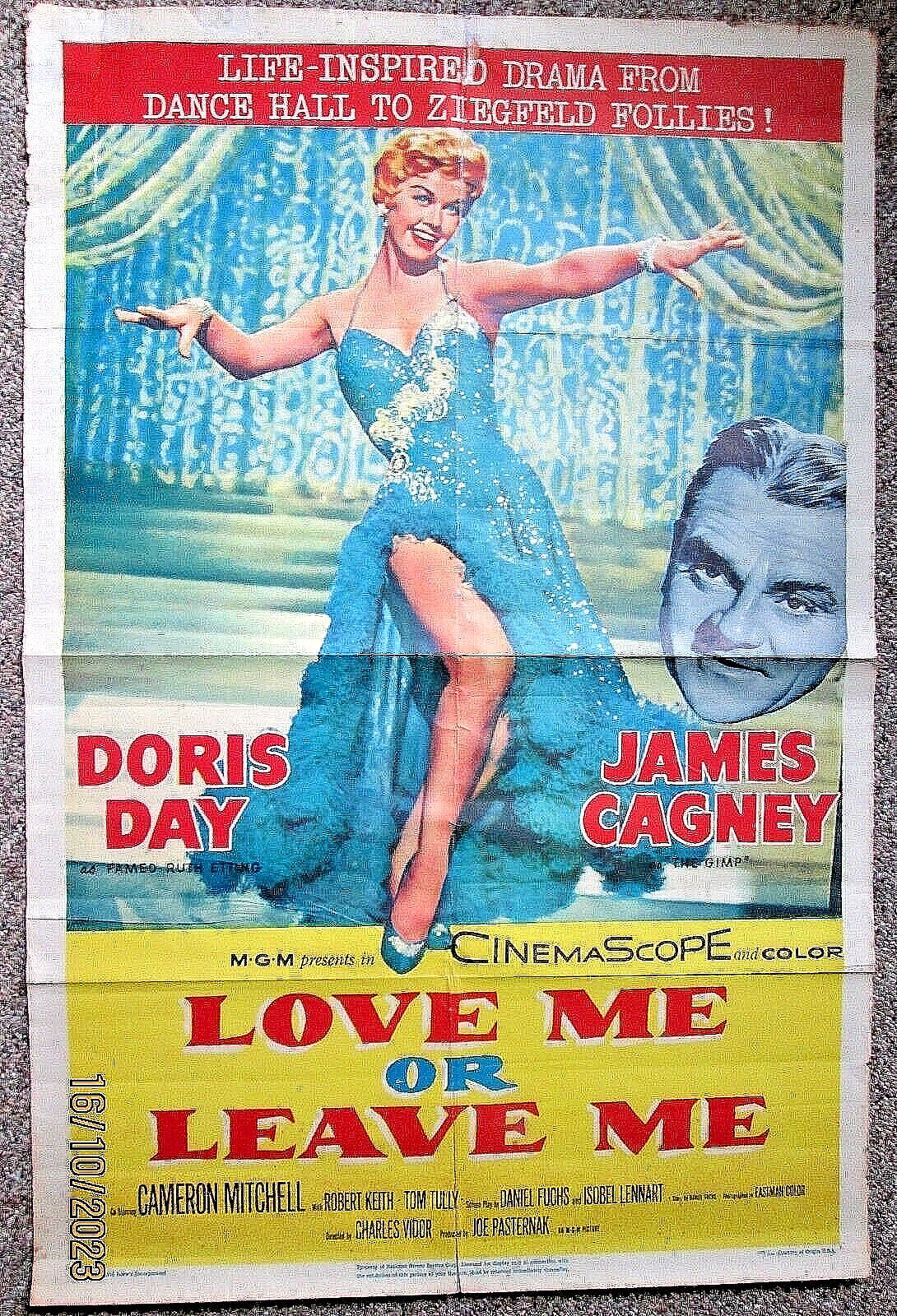 JAMES CAGNEY,DORIS DAY (LOVE ME OR LEAVE ME) ORIG,1955 MOVIE POSTER ...