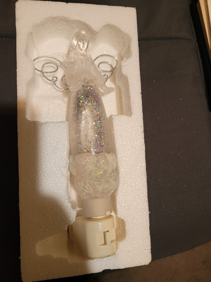 Glitter Angel Plug In Night Light | eBay