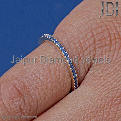 Minimalist Jewelry Natural Blue Sapphire Gemstone Stack Band Minimalist Ring | eBay
