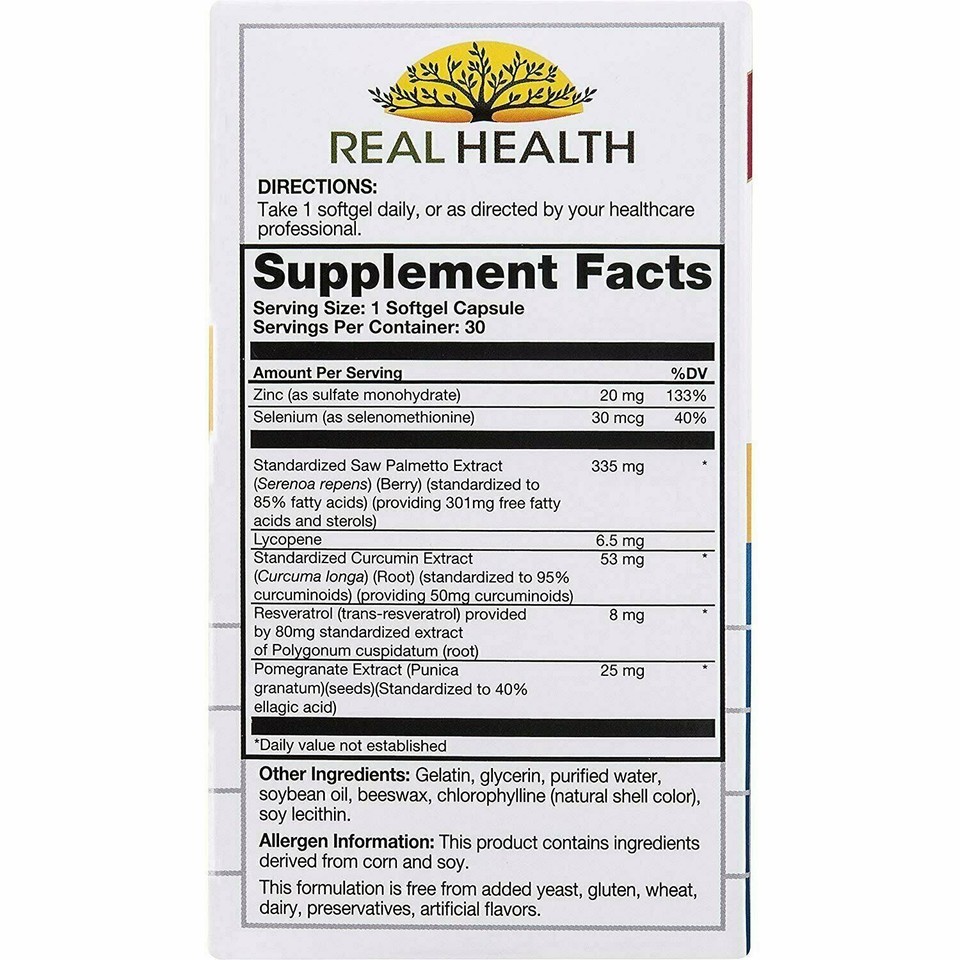 Real Health Prostate Complete with Saw Palmetto One-Per-Day Softgel ...