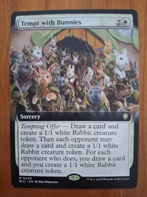 Tempt with Bunnies BLC 049 Extended Art Rare Bloomburrow Commander NM ...