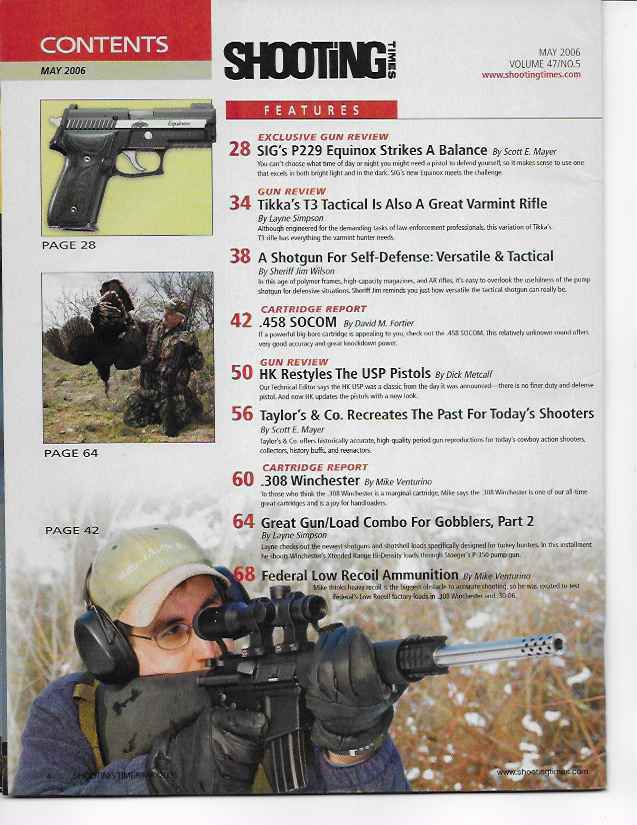 SHOOTING TIMES Magazine May 2006 Cartridge Reports, Gun Reviews, Sig's ...