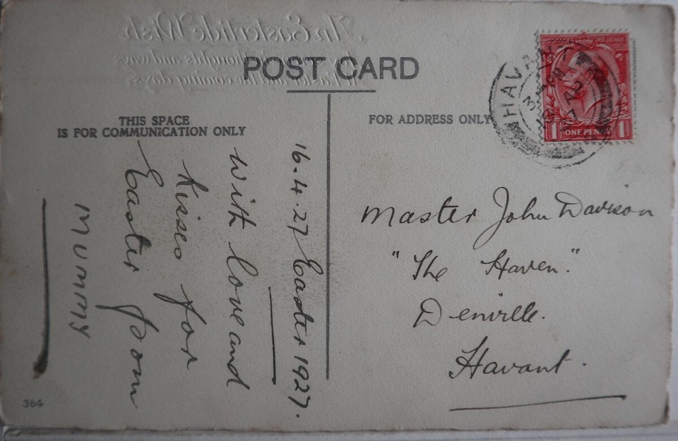 OLD POSTCARD 1927 VINTAGE EASTER GREETINGS CHICKS PAINTED EGGS | eBay