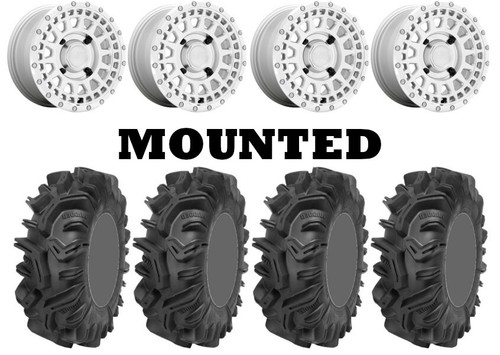 Kit 4 Sedona Mudder Inlaw Tires 28x10-14 on Black Rhino Parker Silver ...
