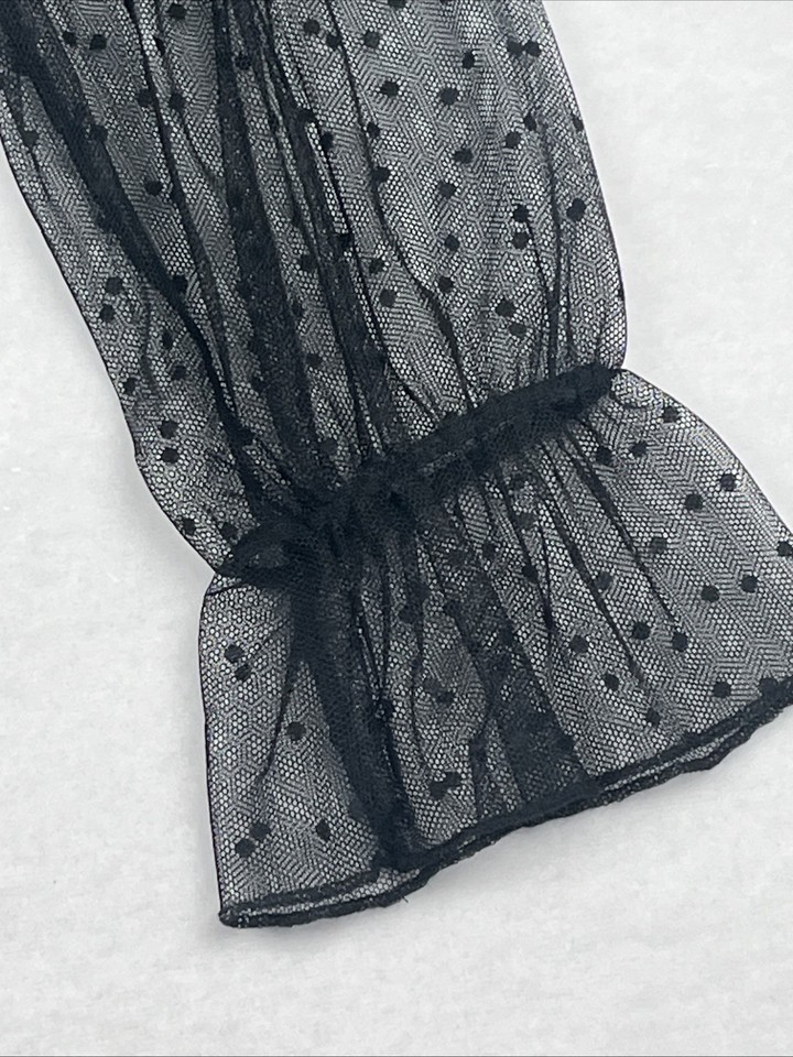 Du Jour extra small petite black jumpsuit sheer arms long sleeve WITH ...