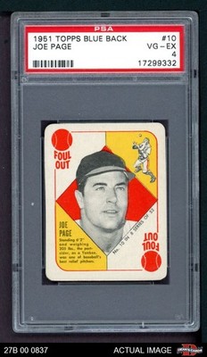 1951 Topps Blue Back #10 Joe Page Yankees PSA 4 - VG/EX | eBay
