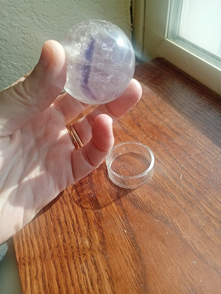 Natural Phantom Amethyst Quartz Crystal Sphere W/Stand | eBay