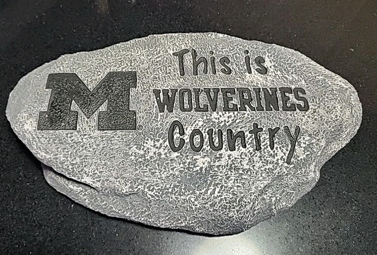 This is Wolverines Country Stepping Stone Faux Resin Rock Garden Decor ...