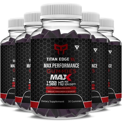(5 Pack) Titan Edge XL Max Gummies TitanEdge XL Max Supplement (5 Month ...