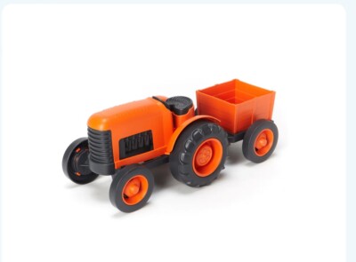 Green Toys Inc orange tractor from 100% recycled plastic made in USA ...