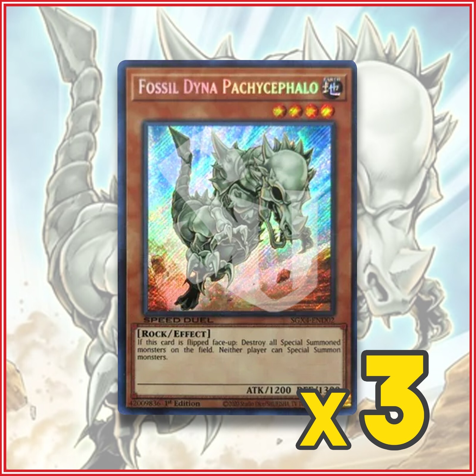 YuGiOh FOSSIL DYNA PACHYCEPHALO x3 | SGX4 1st Edition SECRET RARE | eBay