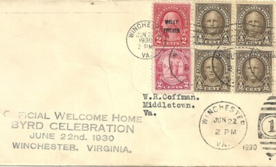 US Offical BYRD CELEBRATION, welcome home, Molly Pitcher , 551 block ...