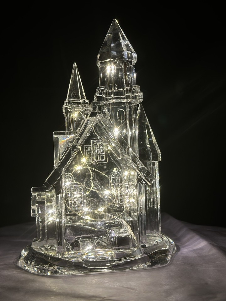 TAHARI HOME Christmas 8" LED Illuminated Acrylic Church, Tabletop ...