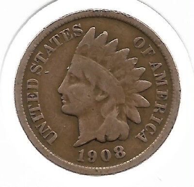 1908 Rare 100 Year Old Indian Head Shield Penny Liberty US Collection ...