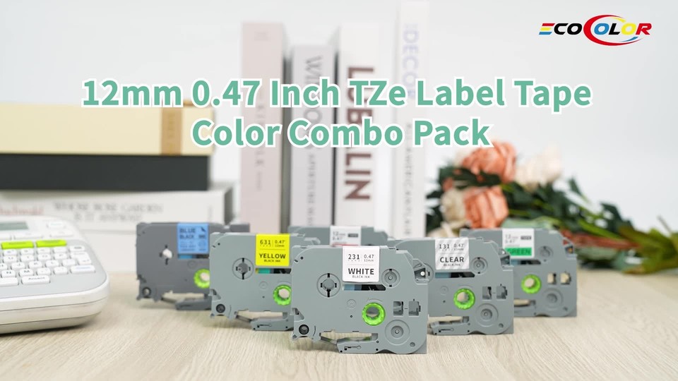 5 PK For Brother P-Touch TZe-231 TZ-231 12mm White Standard Laminated ...