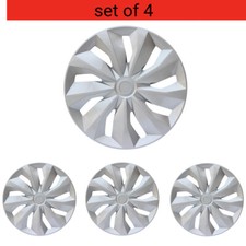 Hub Caps 4 PC Set ABS Silver 13" Inch Wheel Cover / Cap Covers for sale ...