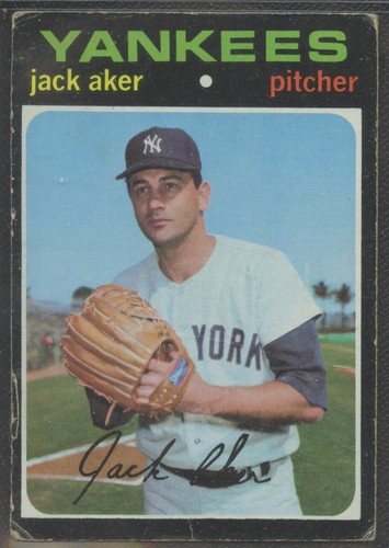 1971 Topps #593 Jack Aker New York Yankees | eBay