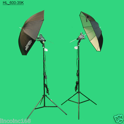 600w Halogen Continuous Light kit w/ 32" Umbrella for Photo Lighting ...