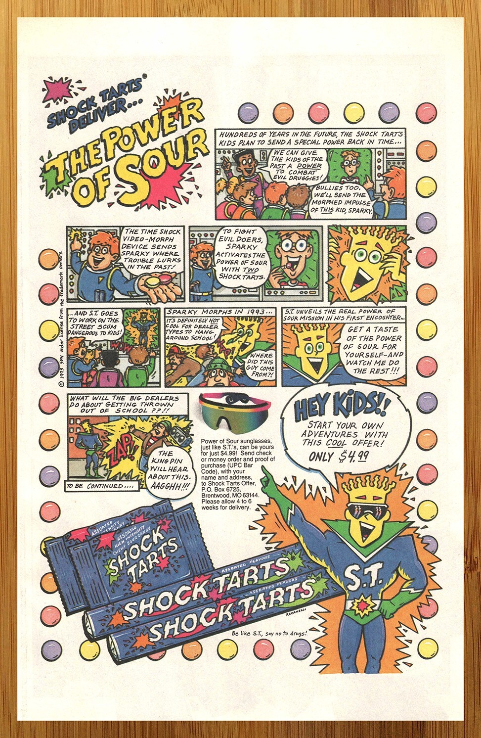 1992 Shock Tarts Candy Vintage Print Ad/Poster Sour Retro 90s Kid Pop ...