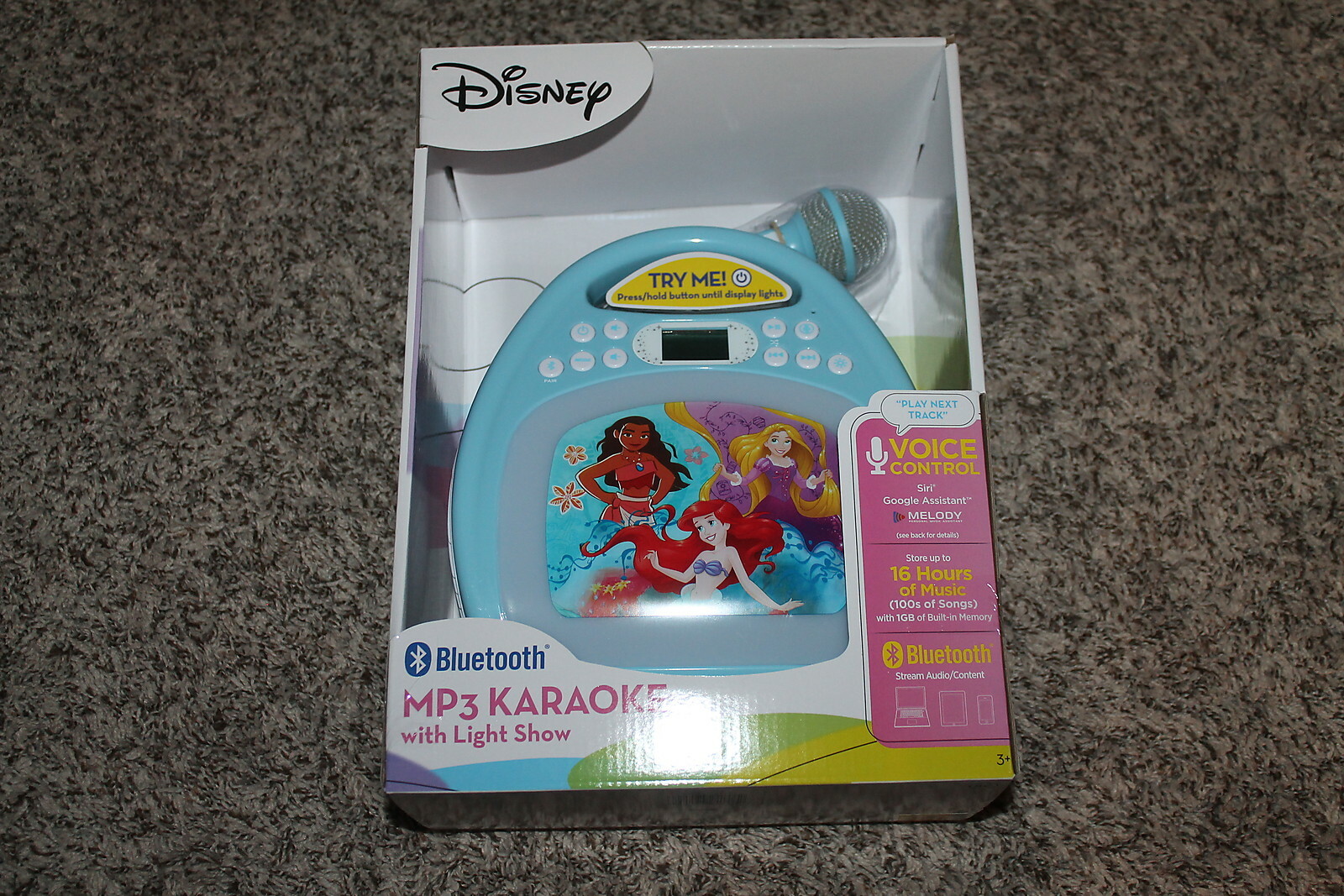 Disney Princesses Bluetooth Mp3 Karaoke Machine W LED Light Show 16 HRS ...