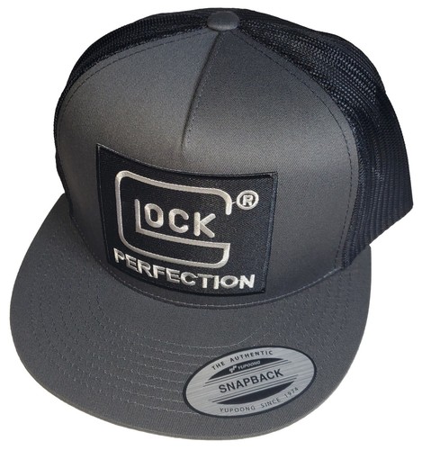 GLOCK Embroidered Patch Trucker Hat/YP Classics 6006 Charcoal/Black | eBay