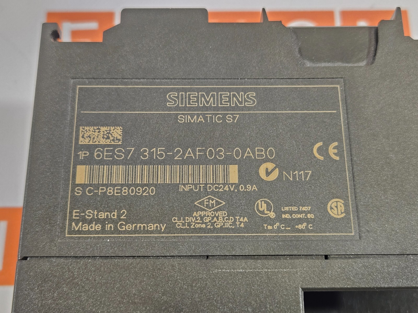 SIEMENS 6ES7315-2AF03-0AB0 SIMATIC S7-300, CPU 315-2 DP - USED TESTED ...