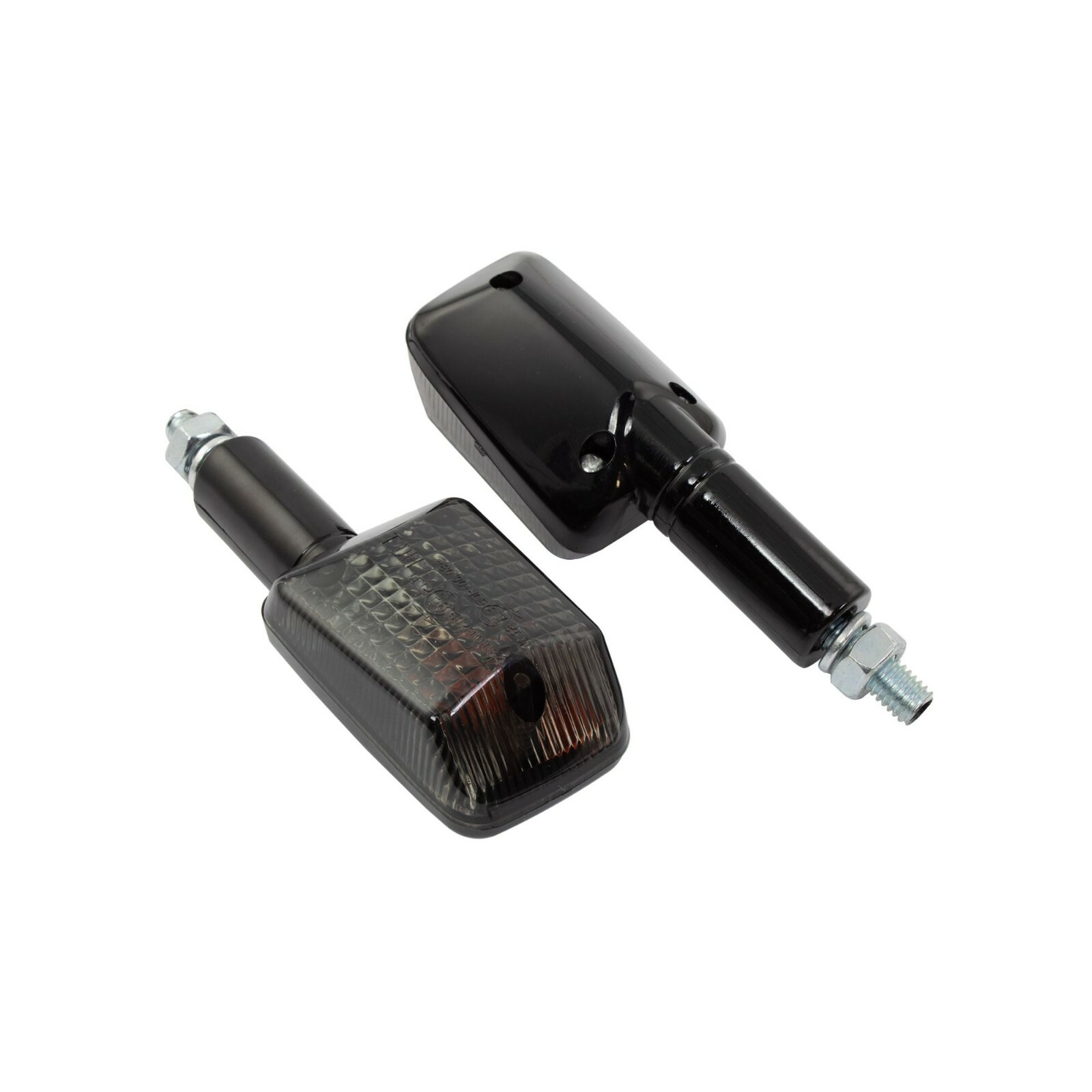 Bike It Motorcycle Long Stem Mini Indicators With Black Body And Smoked ...