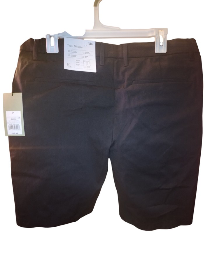 Goodfellow & Co Men's 9" Inseam Tech shorts BLACK Adjustable waist 34 ...
