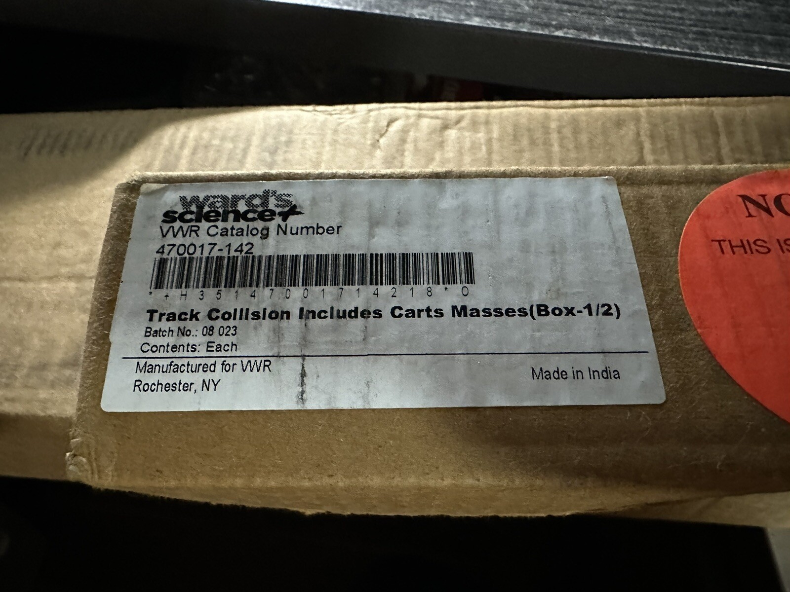VWR 470017-142 Collision Track only, box 1 of 2 only, no carts or parts ...