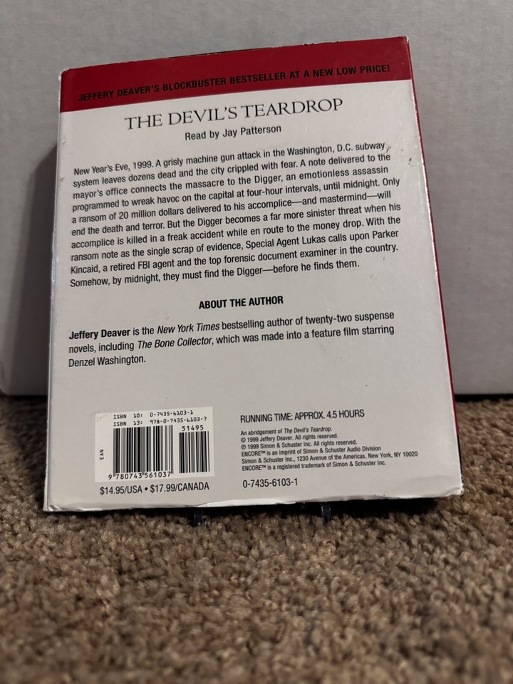 The Devils Teardrop By Jeffery Deaver author of the Lincoln Rhyme ...