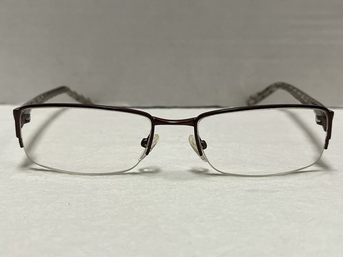 Link Occhiali Eyeglasses Link567 Brown Metal 53-18-135 Half Rimless ...