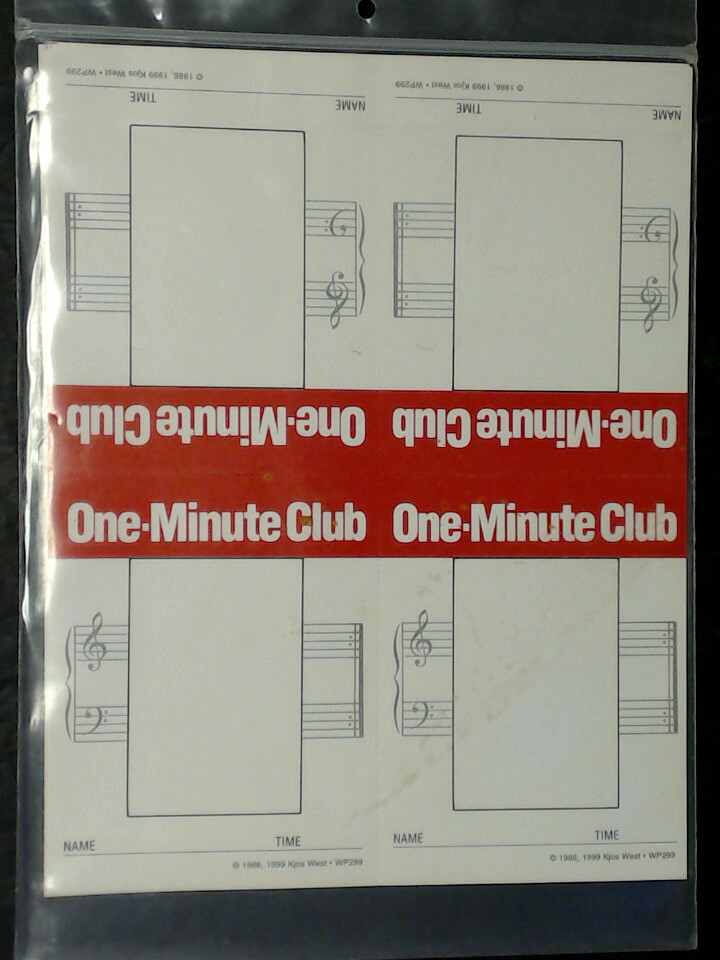 One Minute Club Cards Jane Smisor Bastien WP299 - Sealed | eBay