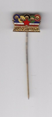 Enamel pin badge YUGOSLAVIA NOC National Olympic committee Olympics ...