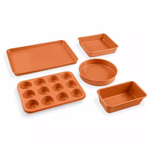 Gotham Steel Bakeware Set Baking Cookie Sheet Cake Pan Copper Non Stick ...