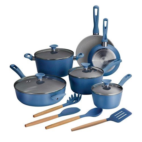 14-Piece Ceramic Cookware Set in Blue 16017157996| eBay