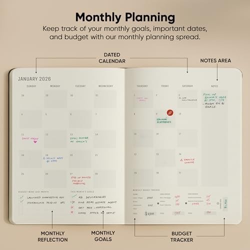 2026 Dated A4 Productivity Planner 85x11 Black | eBay