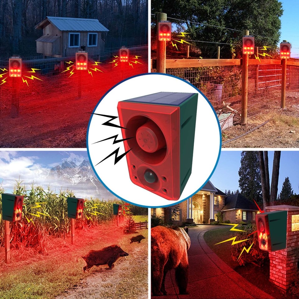 Motion Sensor Alarm Dog Barking Gunshot Sound 130db Motion Detector ...