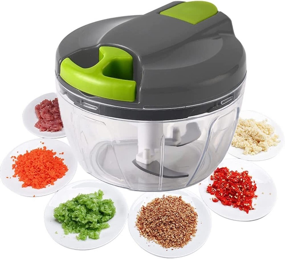 SAJFS® Manual Food Chopper Mixer with SS BLADES, 520ML, 5 Second ...