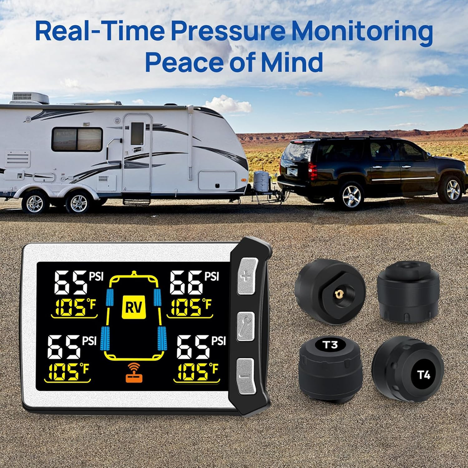 Rv/Trailer Tire Pressure Monitoring System, Tire Pressure Monitor with ...