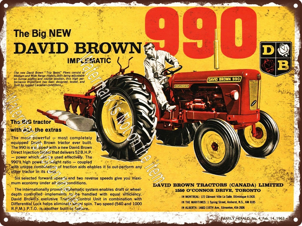 David Brown 990 Tractor Specs