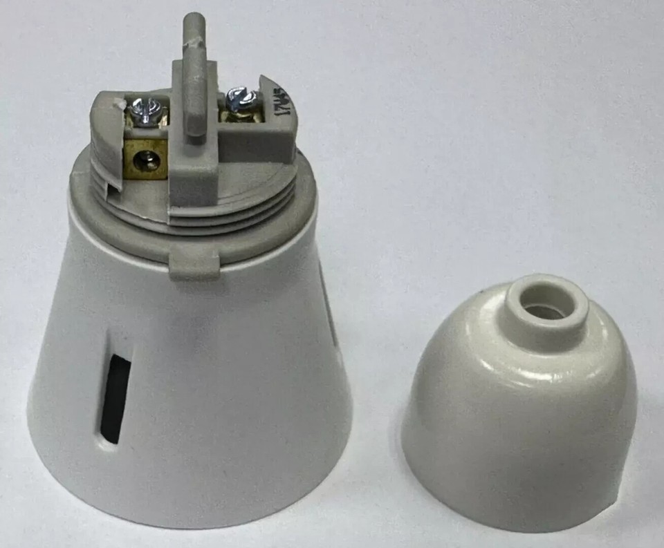 4x BG Socket BC B22 T2 White Lamp Holder Cord Grip HO Skirt Light ...