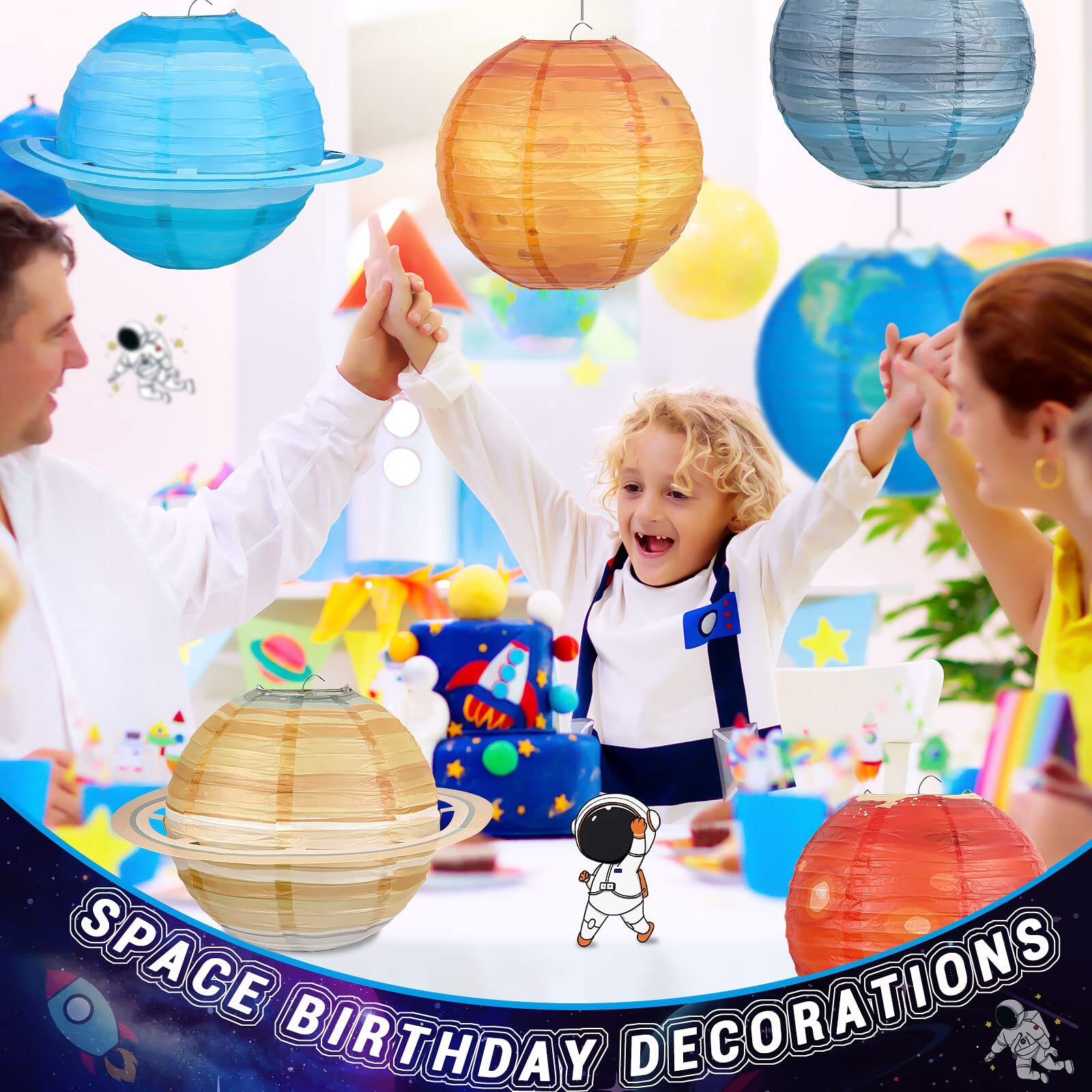 8 Pack Space Paper Lanterns Planets Lanterns Out of This World Space ...
