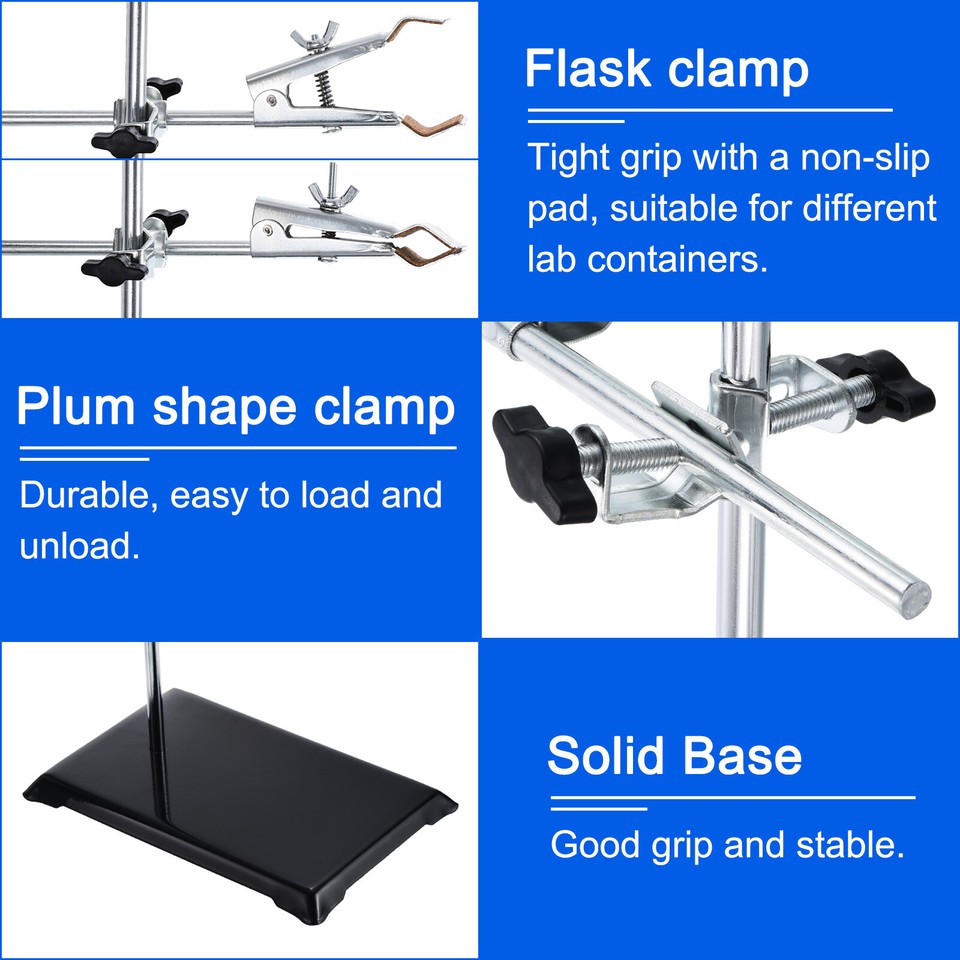 1Set Lab Stand Set 16" Laboratory Stand Support with Flask Clamp ...