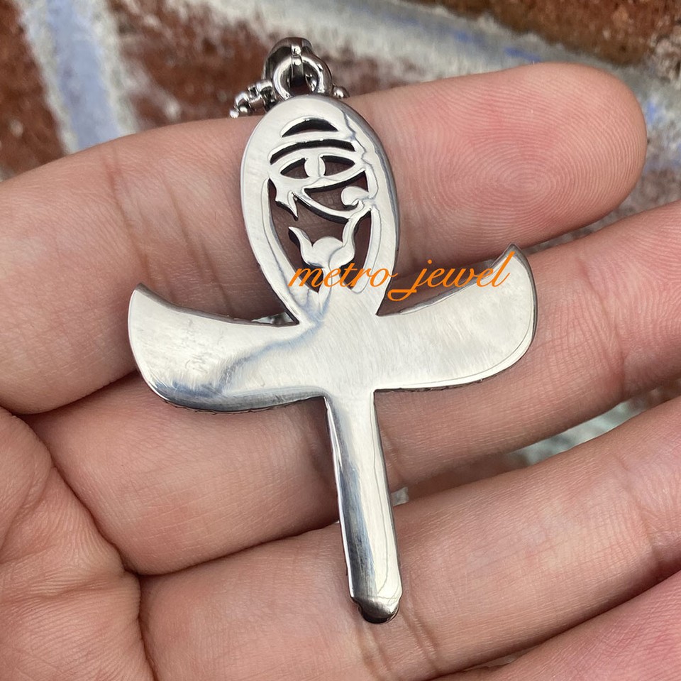 Stainless Steel Womens Egyptian ISIS Ankh Cross Eye of Horus Pendant ...