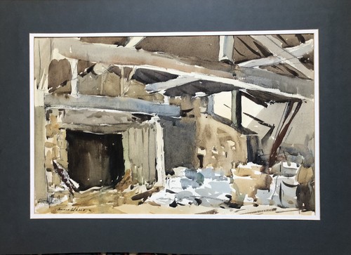 EDWARD WESSON. RI “ Stables at Phillips House, Dinton “ Signed ...