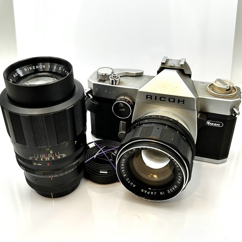 Vintage Ricoh Singlex TLS 35mm Film SLR Camera Japan w/ 55mm & 135mm ...